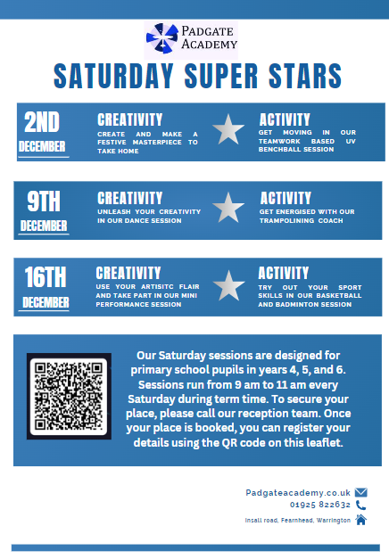 Padgate Academy – Saturday Super Stars – The Challenge Academy Trust